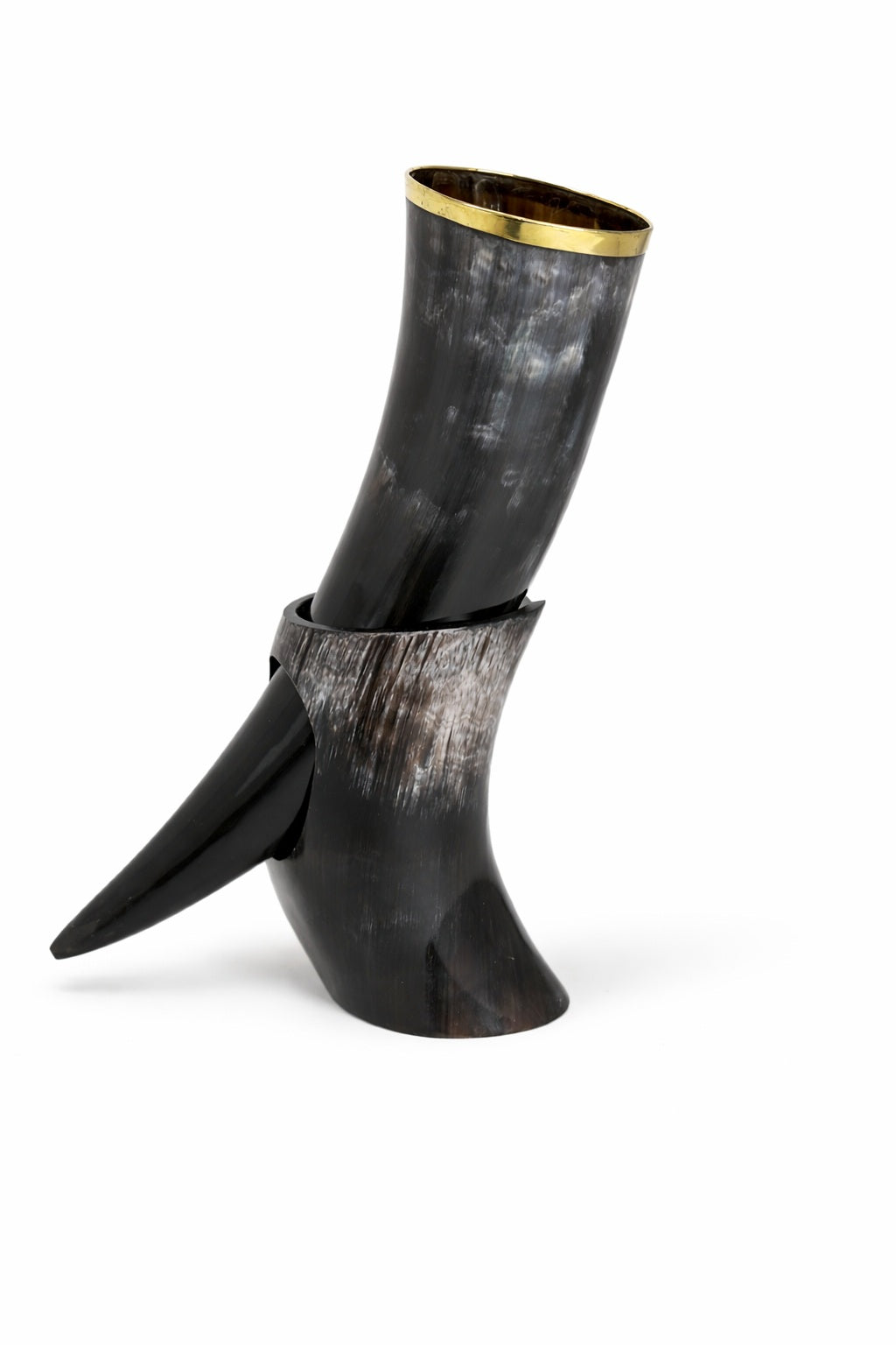 Genuine Ox Horn Drinking Horn Mug with Stand – 10–12 Inch Natural Horn ...